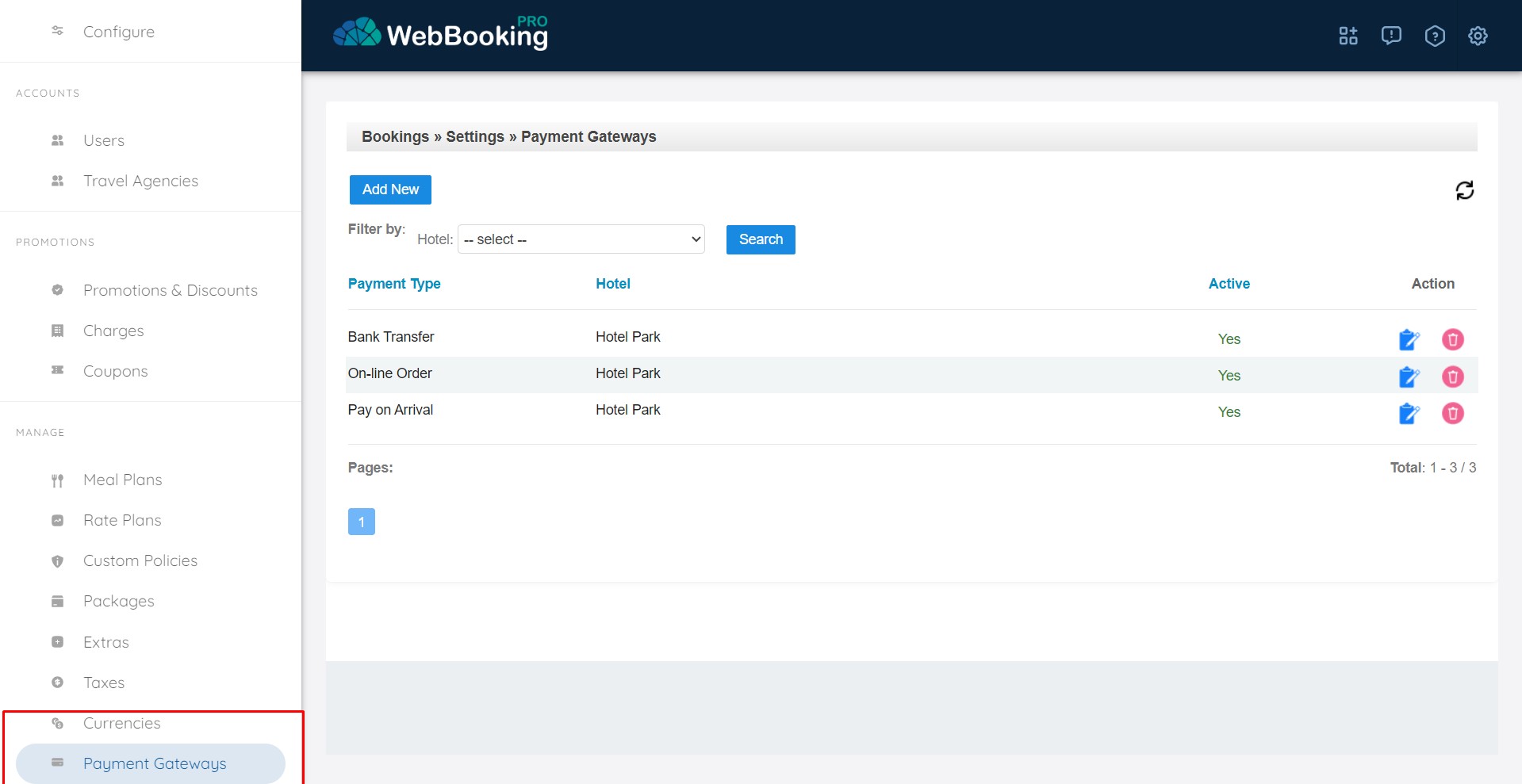 6. Payment Gateways - WebBookingPro